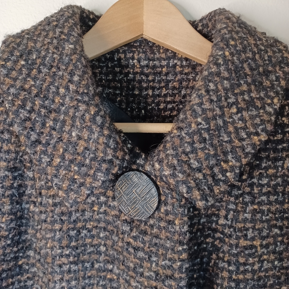 1950-60's Vintage Long Tweed Button-Up Coat - Gem